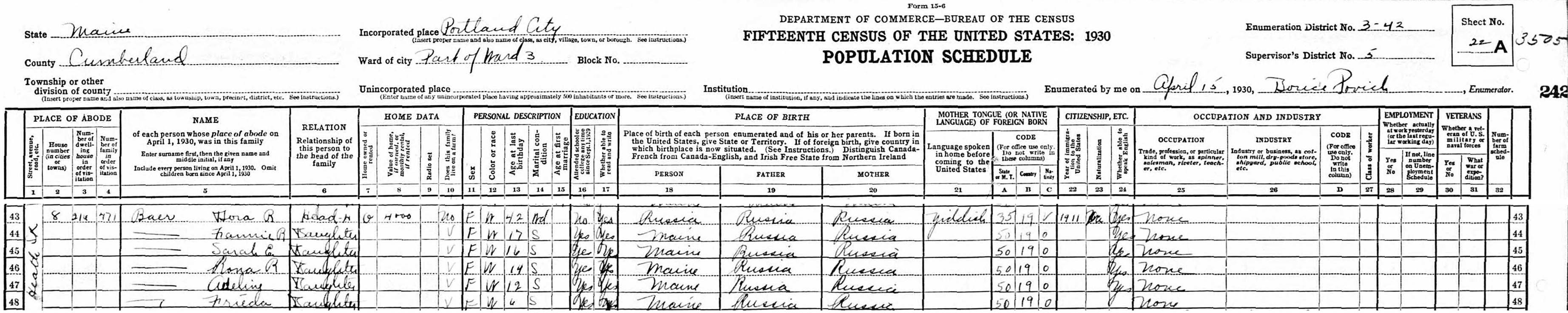 Eli Baer Family Genealogical Resources